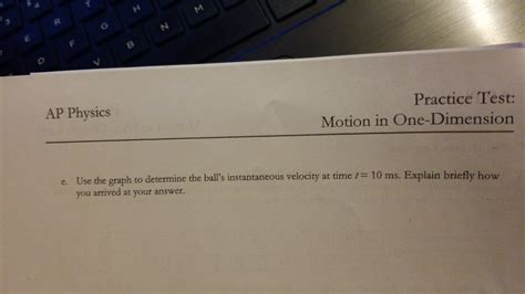 Solved AP Physics Practice Test Motion In One Dimension Chegg Com