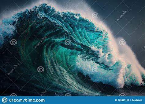 A Large Crashing Wave Stock Illustration Illustration Of Surfing