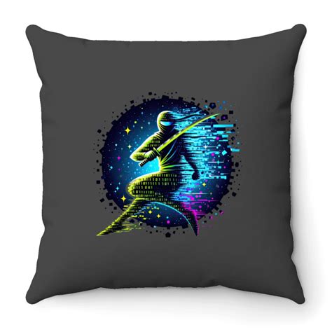 Ninja Warrior Binary Code Galaxy Computer Science Throw Pillows Sold By