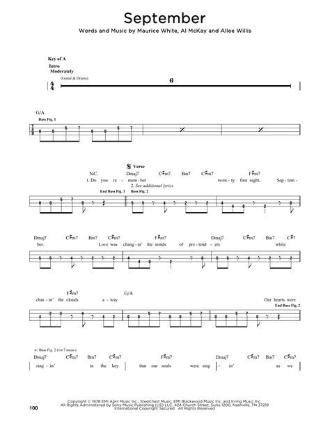 September By Earth Wind And Fire Easy Bass Tab Guitar Instructor
