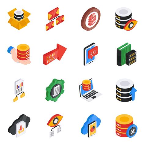 Pack Of Data Science Isometric Icon 55337528 Vector Art At Vecteezy