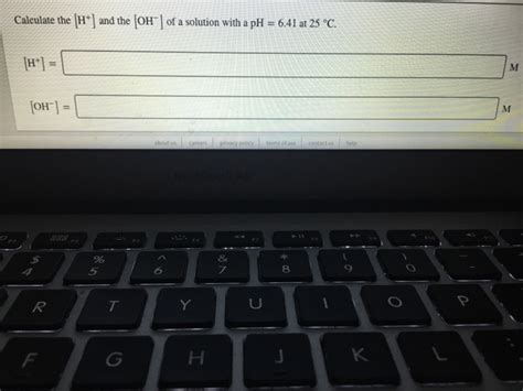 Solved Calculate The OH And The PH Of A Solution With An H Chegg Com