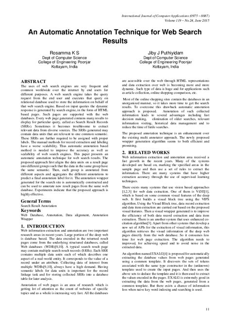 Pdf An Automatic Annotation Technique For Web Search Results Jiby Joseph
