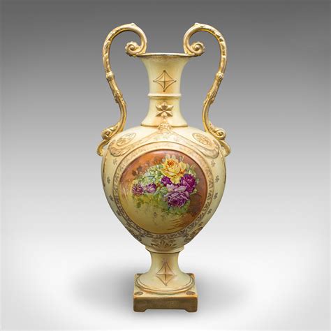 Antique Flower Vase English Ceramic Baluster Urn Continental Taste