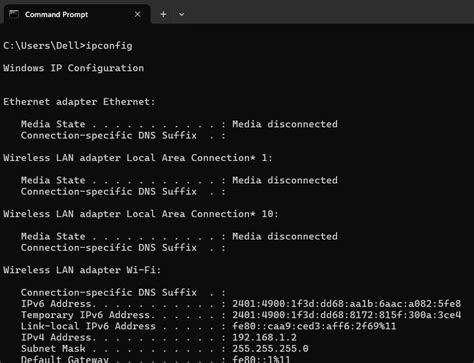 how to use “ipconfig” to view network information geeksforgeeks