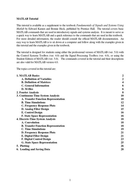 Matlab Short Tutorial Pdf Discrete Fourier Transform Exponential Function