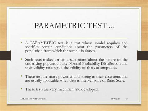 Hypothesis Testing And Parametric Test Pptx