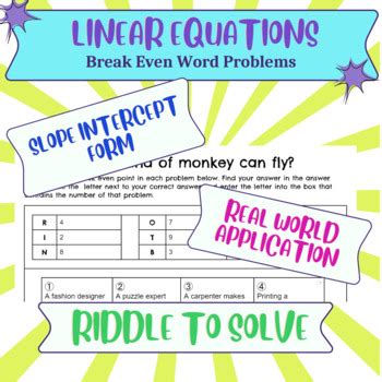 Slope And Y Intercept Practice Problems TPT