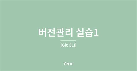 Git Cli 버전관리 실습 1