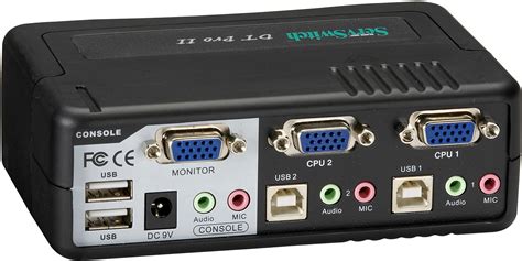 Black Box KV A ServSwitch DT PRO II Port Desktop KVM Switch VGA USB Or PS Audio