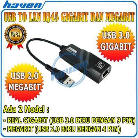 Jual USB To LAN RJ45 Gigabit USB 3 0 To Ethernet RJ45 USB LAN Gigabit Shopee Indonesia