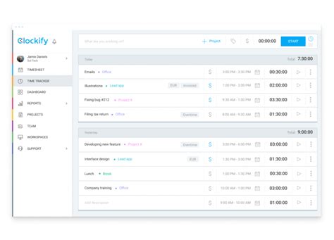 Clockify Time Tracking Software