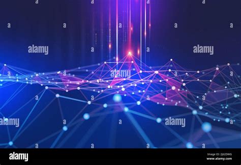 Big Data Concept Blockchain 3d Illustration Neural Networks And