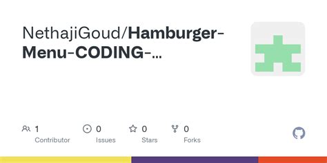 Github Nethajigoudhamburger Menu Coding Practice 40 React Js