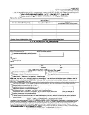 Patent Application Form Pdf Fill And Sign Printable Template Online