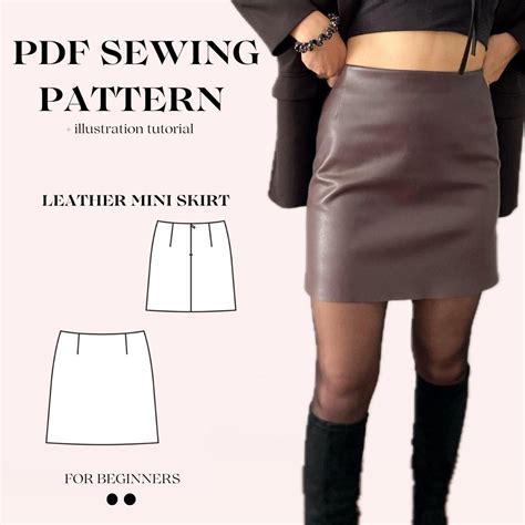 Leather Mini Skirt Sewing Pattern Sizes S Xxl Pdf Pattern Etsy