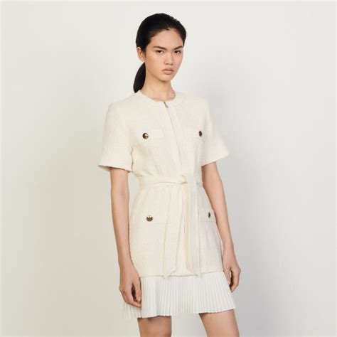 산드로 Sandro 산드로 트위드 이펙트 모직코트 원피스 트렌비