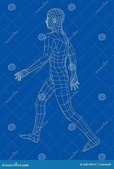 Wireframe Walking Man Vector Stock Vector Illustration Of Walk Sprint 208100975