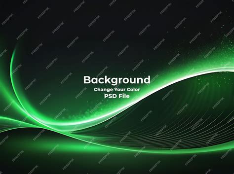 Premium Psd Psd Abstract Green Background Wave Of Particles Technology Background Carbon Line