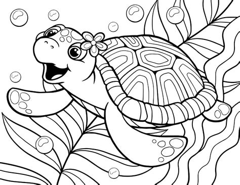 Sea Turtle Coloring Pages Sketch Coloring Page