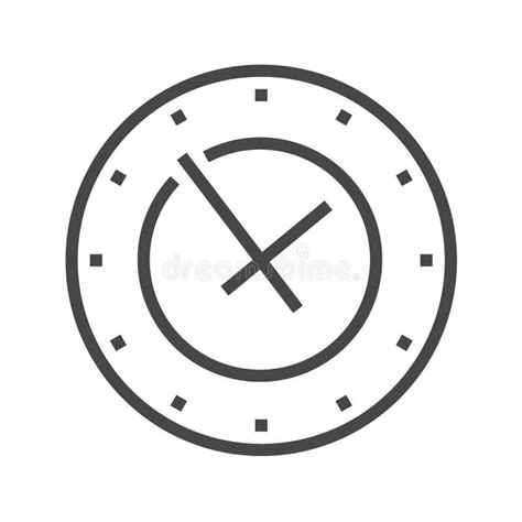 Clock Thin Line Icon Time Vector Illustration Isolated On White Dial
