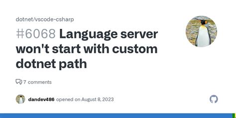 Language Server Won T Start With Custom Dotnet Path Issue 6068
