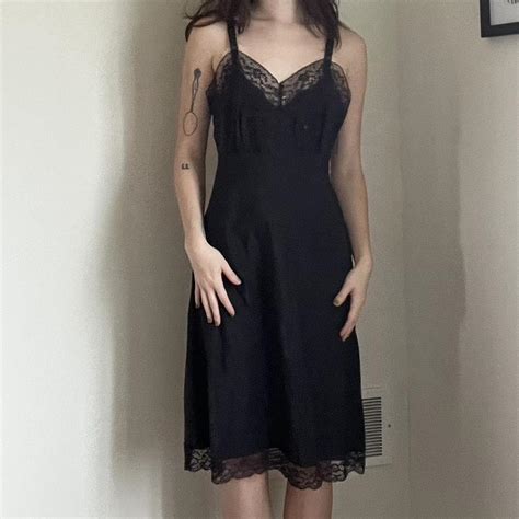 Vintage Slip Dress Lace Detailing Depop
