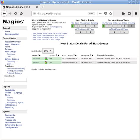 Centos 8 Nagios Add Target Host Ping Server World