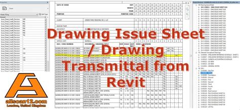 Drawing Issue Sheet Drawing Transmittal From Revit Allscan12
