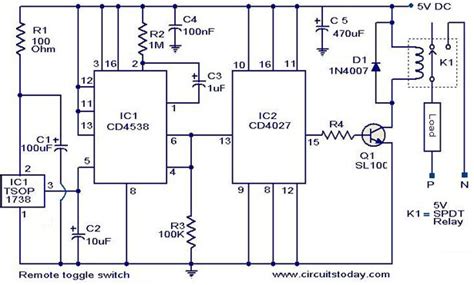 Remote Toggle Switch Circuit Electronic Circuits And Diagrams