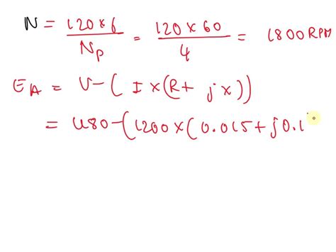 Solved A 480v 60hz Delta Connected Four Pole Synchronous Generator Has A Synchronous