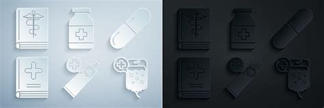 연고 크림 튜브 약 약 알약 또는 정제 의학 서적 Iv 백 병 및 아이콘을 설정합니다 벡터 3차원 형태에 대한 스톡 벡터 아트 및 기타 이미지 Istock