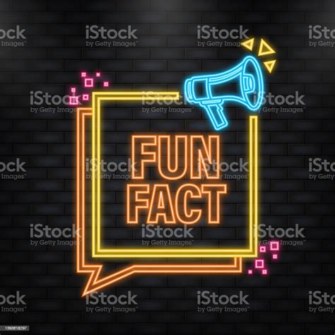 네온 아이콘 재미있는 사실 피드백 메가폰 노란색 배너 흰색 배경에 3d 스타일 벡터 일러스트 레이 션 재미에 대한 스톡 벡터 아트 및 기타 이미지 Istock