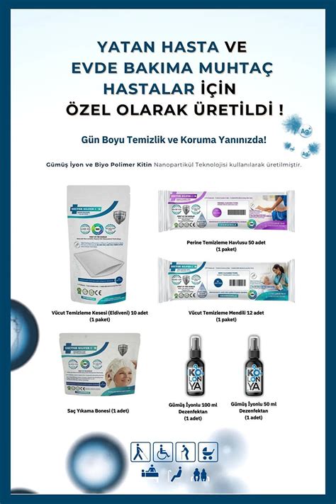 Gümüş Iyonlu Yatan Ve Evde Hasta Bakım Seti 50li Perine Temizleme Mendili Hediyeli Fiyatları Ve