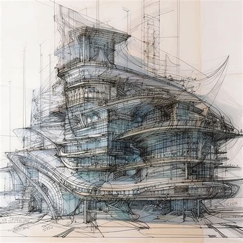 Sketch Of Engineering And Art Ai Arch Design