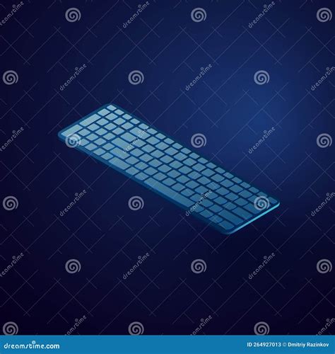 Isometric Computer Keyboard Vector Illustration Blue Background Stock Vector Illustration Of