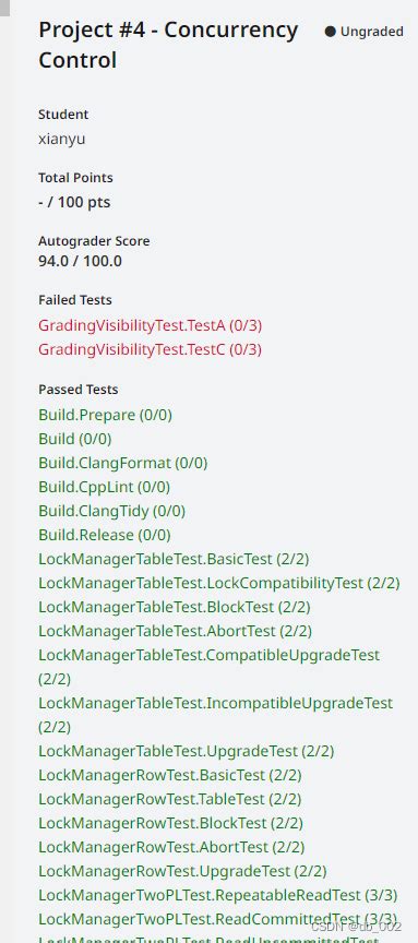 Cmu15445 2023spring Project 4 Concurrency Controlcmu15445 2023 Lab0