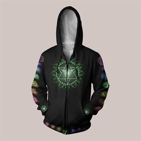 light body activation hoodie sacred geometry and chakra design