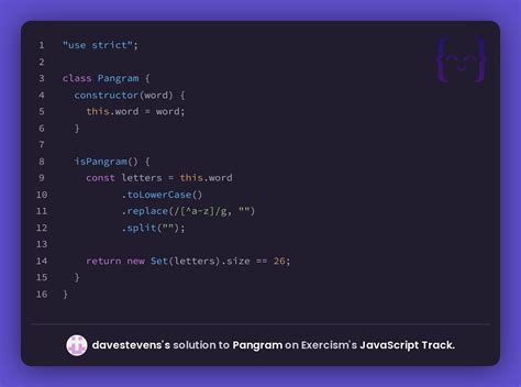 davestevens s solution for pangram in javascript on exercism