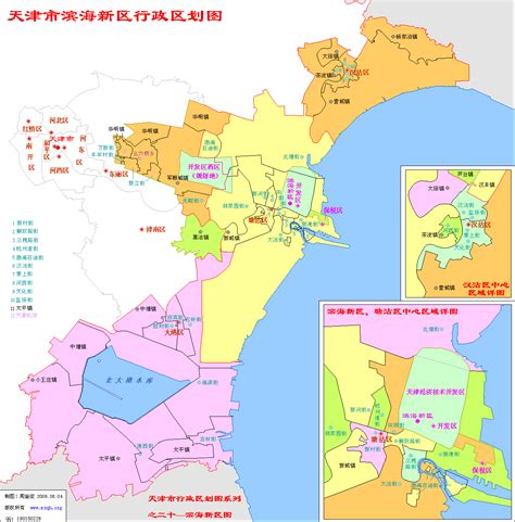 滨海新区区域地图 滨海新区各街道划分图 滨海新区划分图 大山谷图库