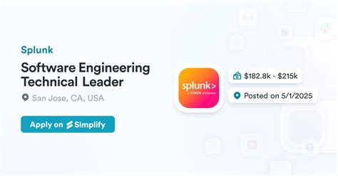 Software Engineering Technical Leader Splunk Simplify Jobs