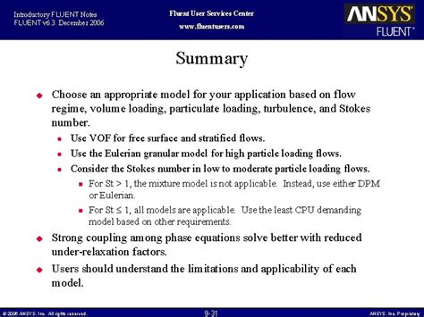 Modeling Multiphase Flows Introductory Fluent Training 2006 Ansys