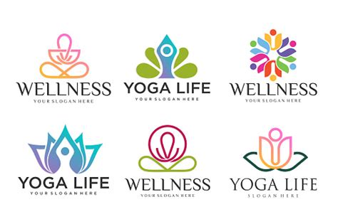 요가 선 스파 및 명상 로고 아이콘 및 Elementsstyle 미니멀리스트의 컬렉션 벡터 디자인 건강한 생활방식에 대한 스톡 벡터 아트 및 기타 이미지 Istock