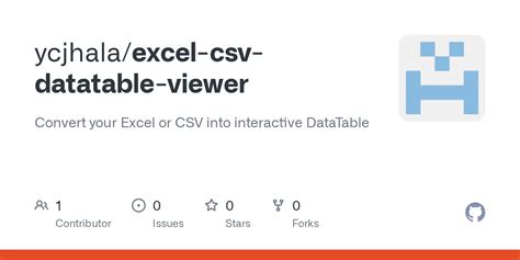 Github Ycjhalaexcel Csv Datatable Viewer Convert Your Excel Or Csv