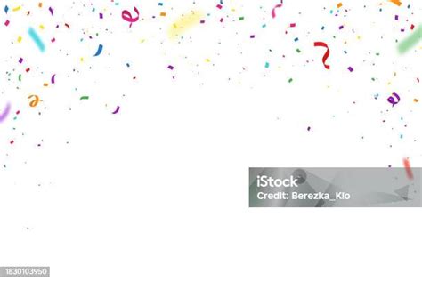 고립된 흰색 배경에 화려한 색종이 아치를 날리고 있습니다 벡터 색종이 조각에 대한 스톡 벡터 아트 및 기타 이미지 색종이