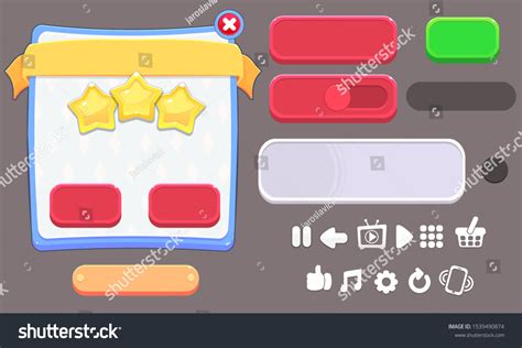 Game Ui Set Complete Menu Graphical Stock Vector Royalty Free Shutterstock
