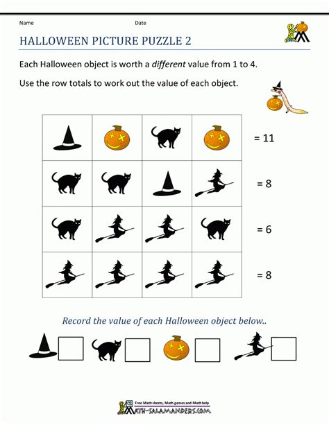 Halloween Math Worksheets 2nd Grade