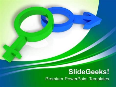 Male And Female Symbols On Blue Background PowerPoint Templates Ppt Backgrounds For Slides