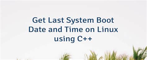 Get Last System Boot Date And Time On Linux Using C Lindevs