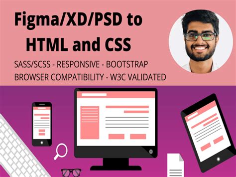 Your Figmaxdpsd Design Converted Into Html And Css Upwork